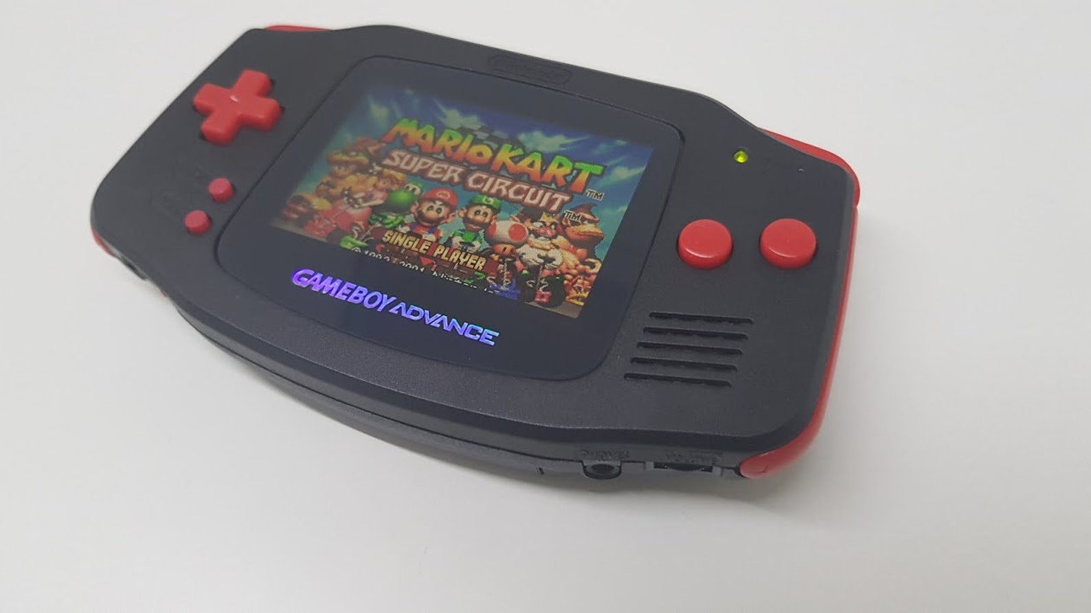 Gameboy Advance GBA Black With Red Buttons Backlight IPS V2 - Tactile ...