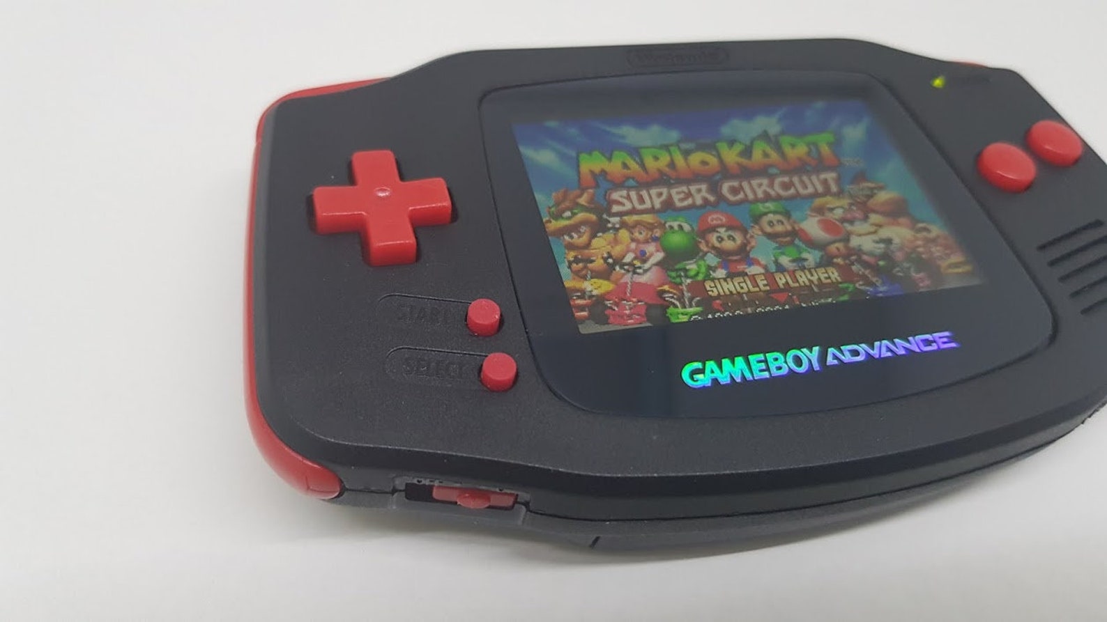 Gameboy Advance GBA Black With Red Buttons Backlight IPS V2 - Tactile ...