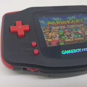 Gameboy Advance GBA Black With Red Buttons Backlight IPS V2 - Tactile ...