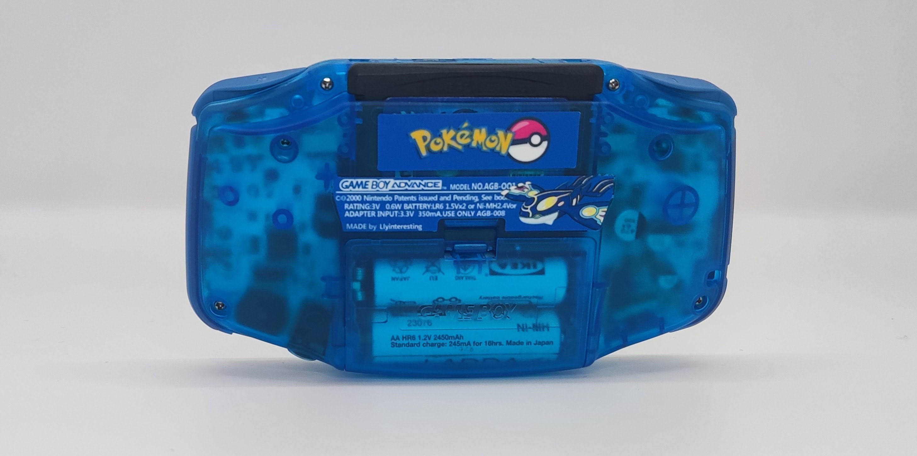 Gameboy Advance GBA Pokemon Primal Kyogre Themed Backlight V3 Laminated ...