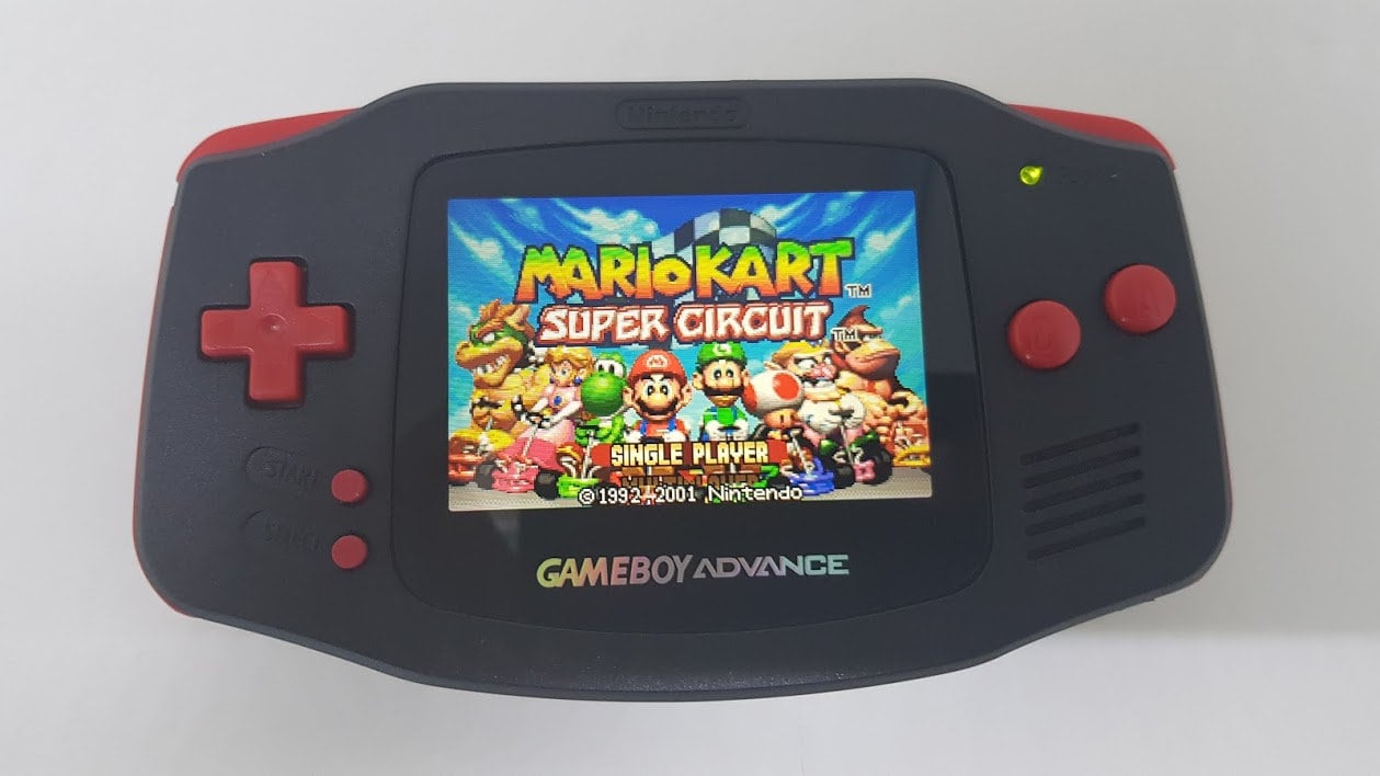 Gameboy Advance GBA Black With Red Buttons Backlight IPS V2 - Tactile ...