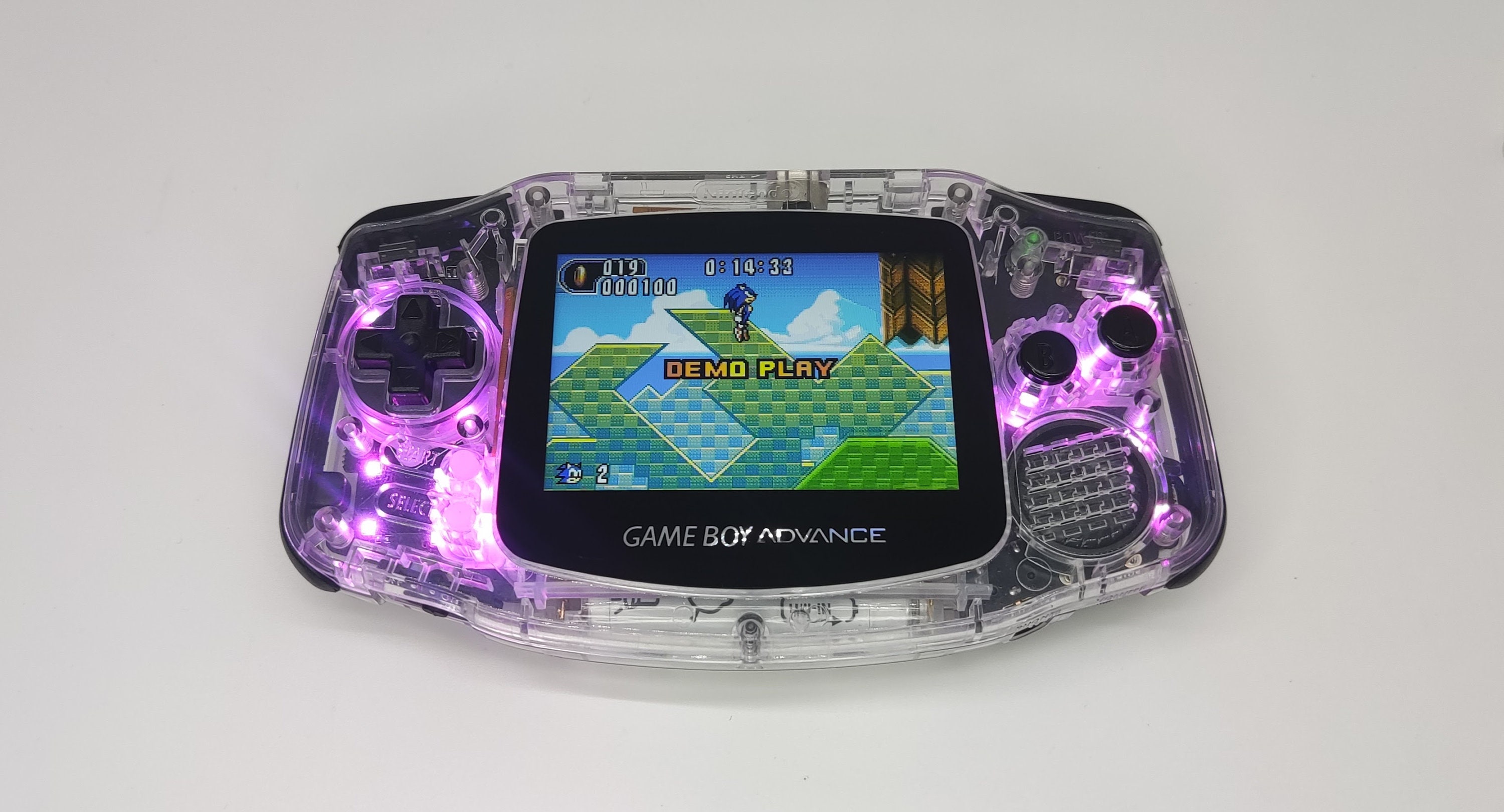 Game Boy Advance GBA Ultimate Clear Edition - V3 Laminated - RGB - Black - Etsy