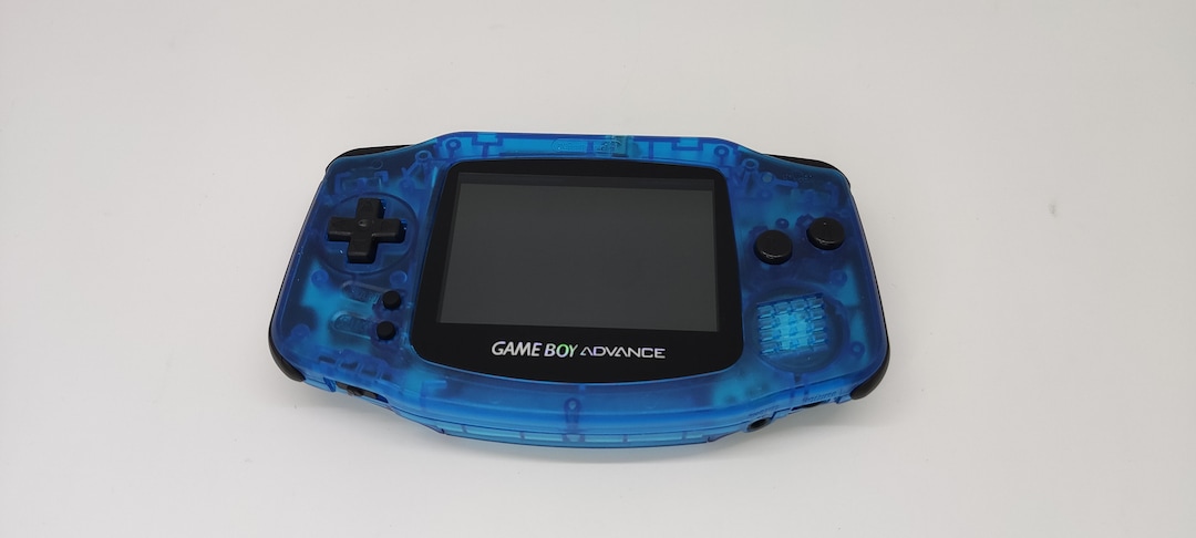 Gameboy Advance GBA Clear Blue Black Buttons Backlight IPS V3 Laminated ...