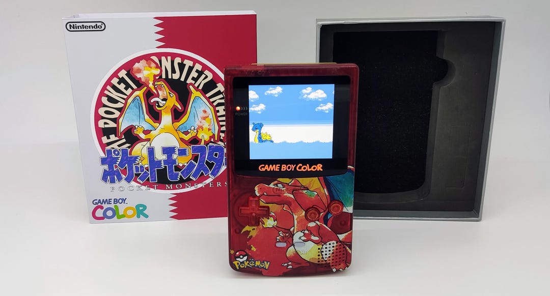 Gameboy Color AMOLED - Charizard - Voltage Regulator Amp Rechargeable ...