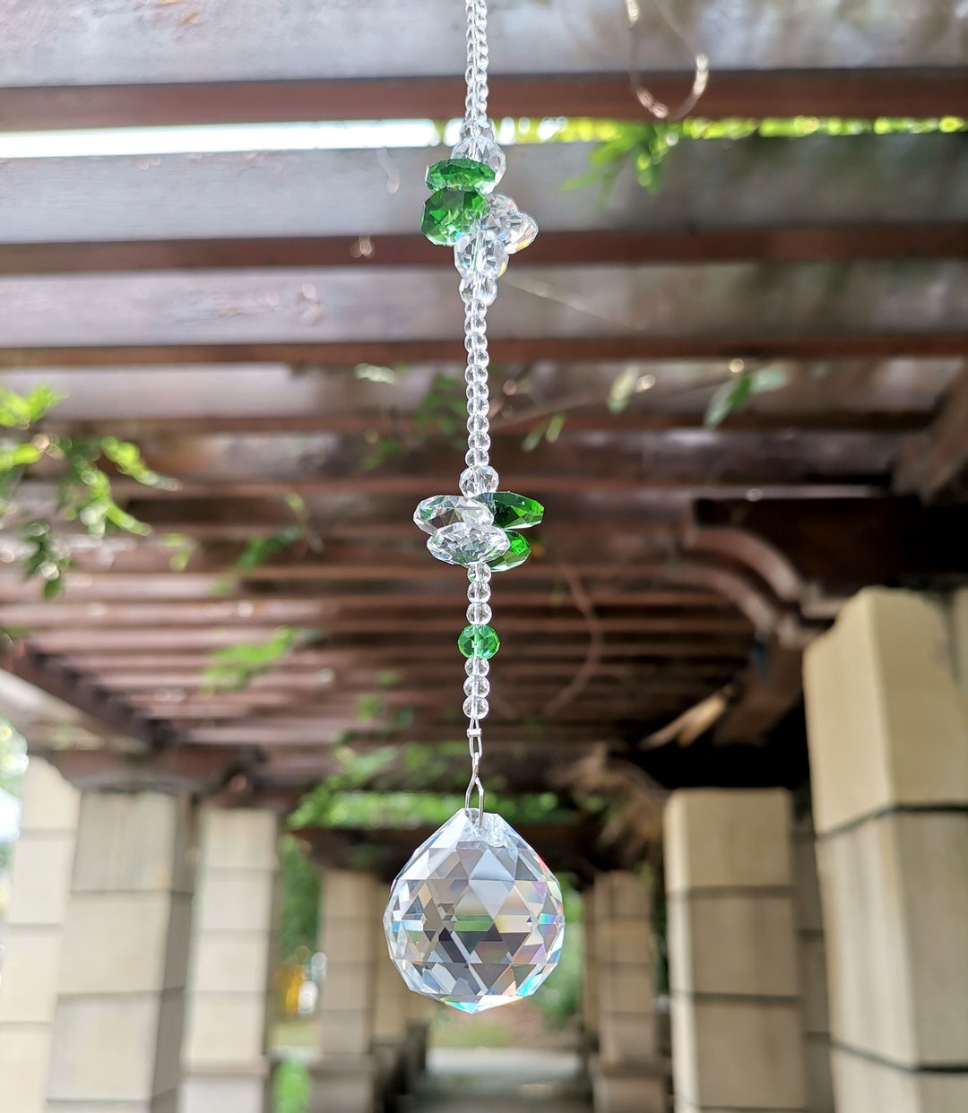 Sun Catcher Crystal Prism for Window Green - Etsy