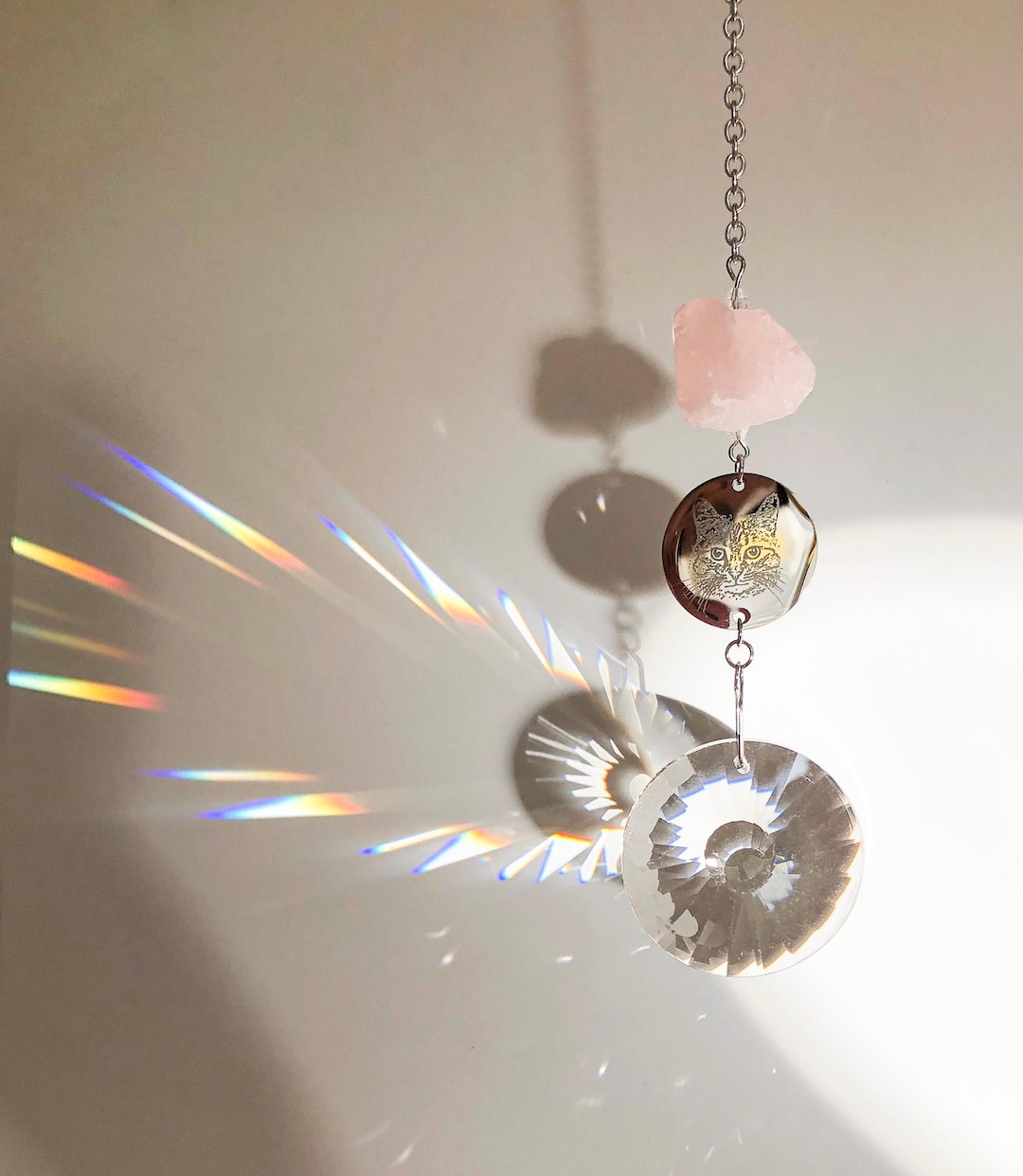 Pet Memorial Sun Catcher With Custom Engraving | Rainbow Crystal With ...