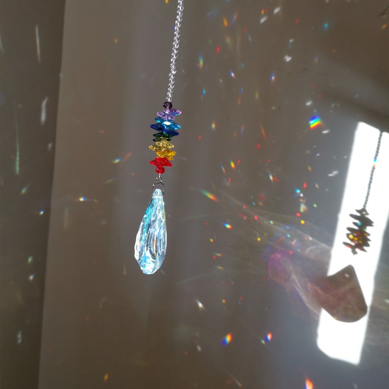 Prism Suncatcher Hanging Window Crystals Chakra Rainbow | Etsy