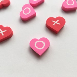 Mini Tic Tac Toe Game Pieces, Valentine's Party Favor for Kids, Heart X ...