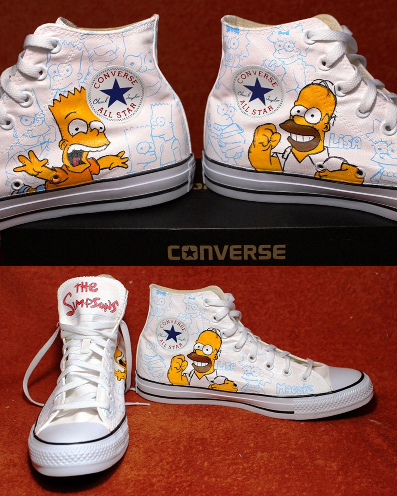 Simpsons Shoes Custom Converse Hand-painted - Etsy