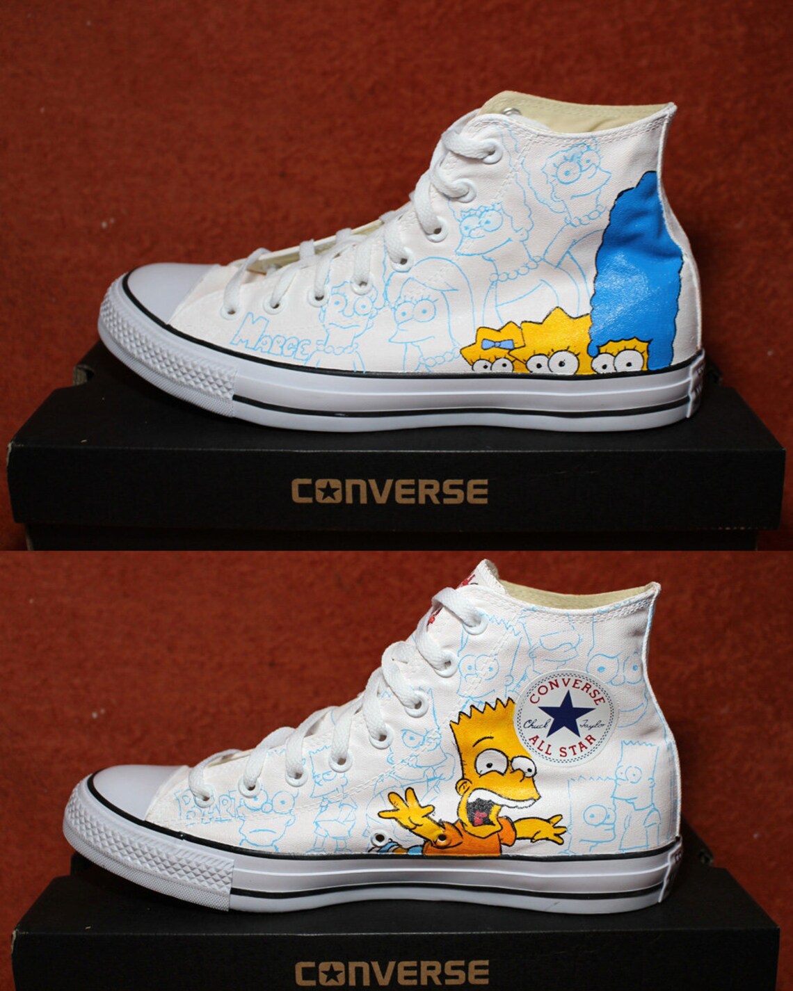 Simpsons Shoes Custom Converse Hand-painted - Etsy