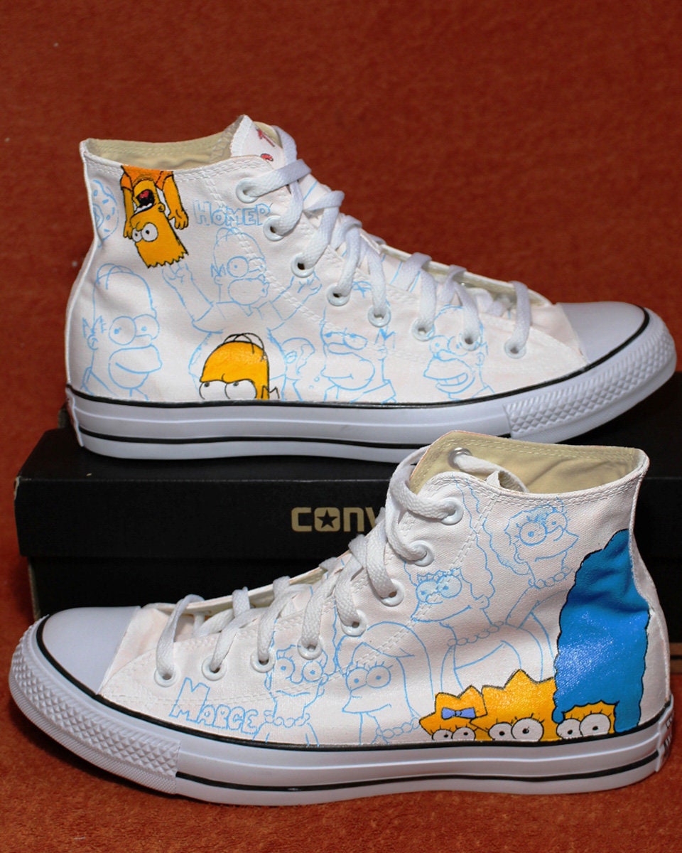 Simpsons Shoes Custom Converse Hand-painted - Etsy