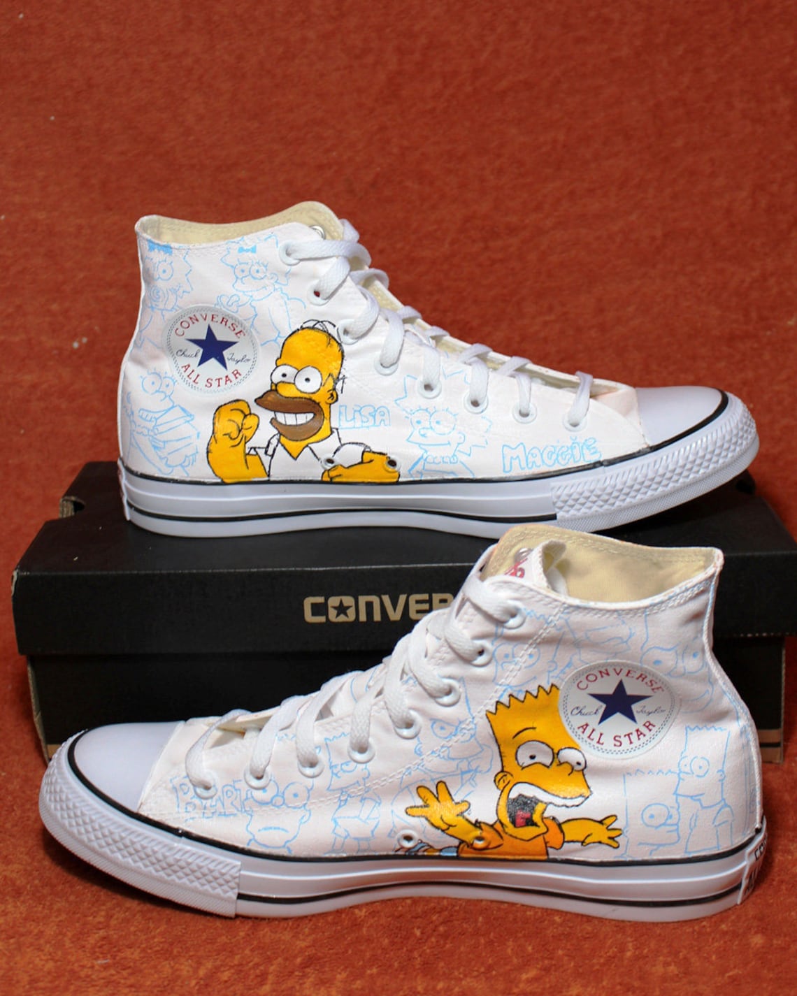 Simpsons Shoes Custom Converse Hand-painted - Etsy