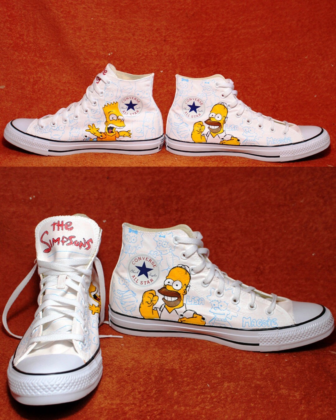 Simpsons Shoes Custom Converse Hand-painted - Etsy