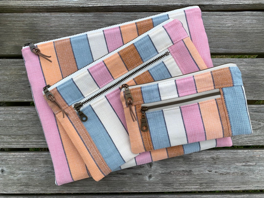 Planner Pouch Devon Pouch Double Zippered Pouch Striped - Etsy