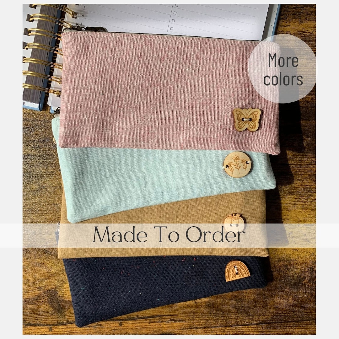 Made to Order Linen Zipper Pouch Linen Pencil Pouch Cord Case Phone ...