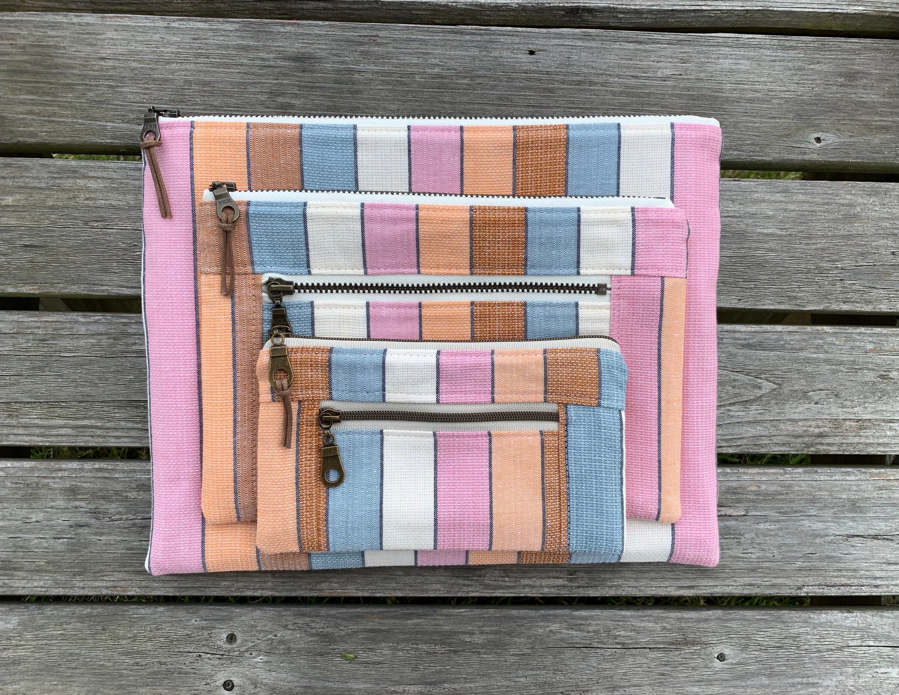 Planner Pouch Devon Pouch Double Zippered Pouch Striped | Etsy