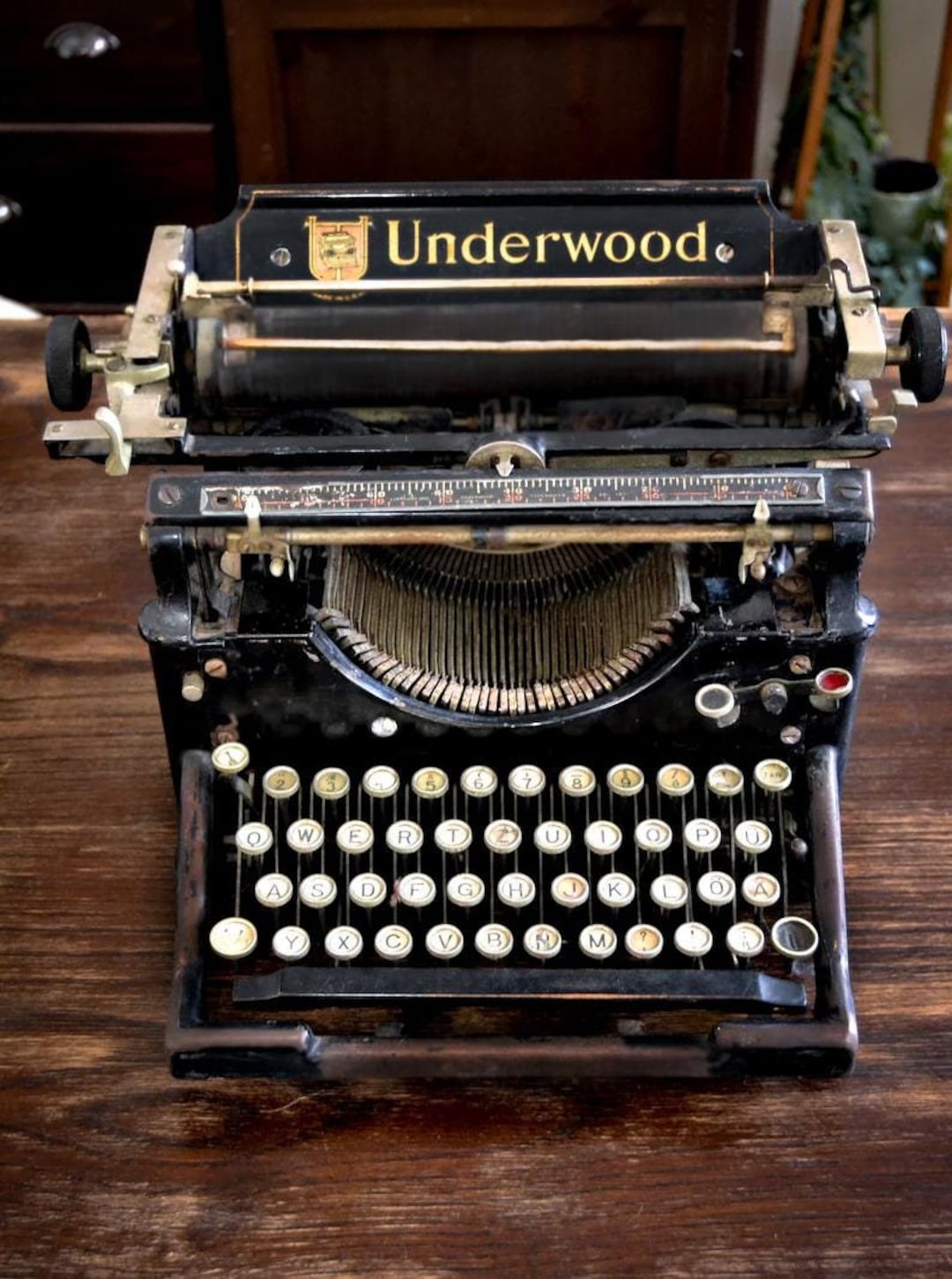 Antique Underwood No 5 Typewriter, 1920, Partly Functional, Decoration ...