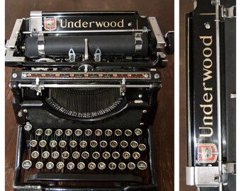 Antique Underwood Number 5 Manual Standard Typewriter 1900s Black and ...