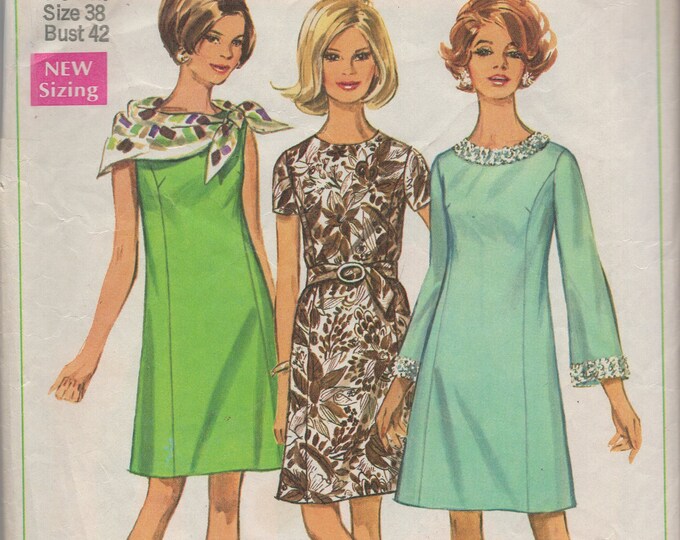 Vintage 1960's Mid-century Simplicity Sewing Pattern 7768: A-line Dress ...