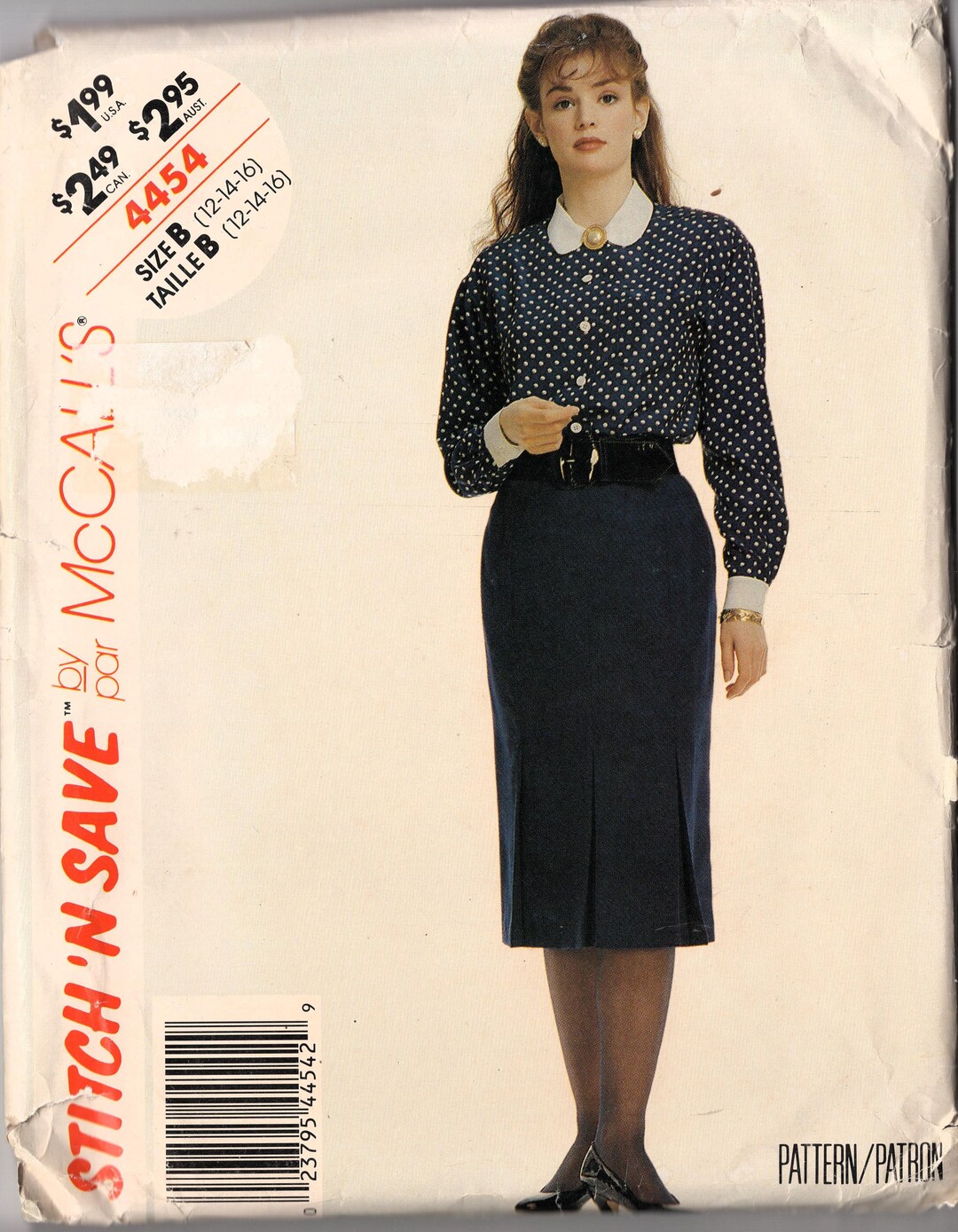 Vintage 1980's UNCUT Skirt and Secretary Blouse Sewing Pattern: Mccall ...