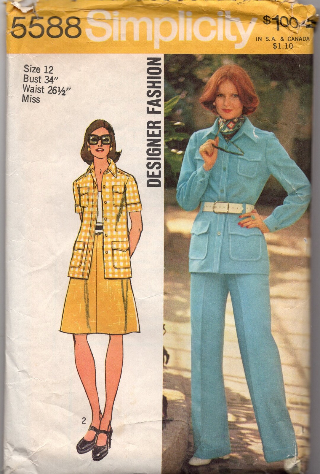 Vintage 70's Sewing Pattern: Simplicity "designer Fashion" 5588, Jacket ...