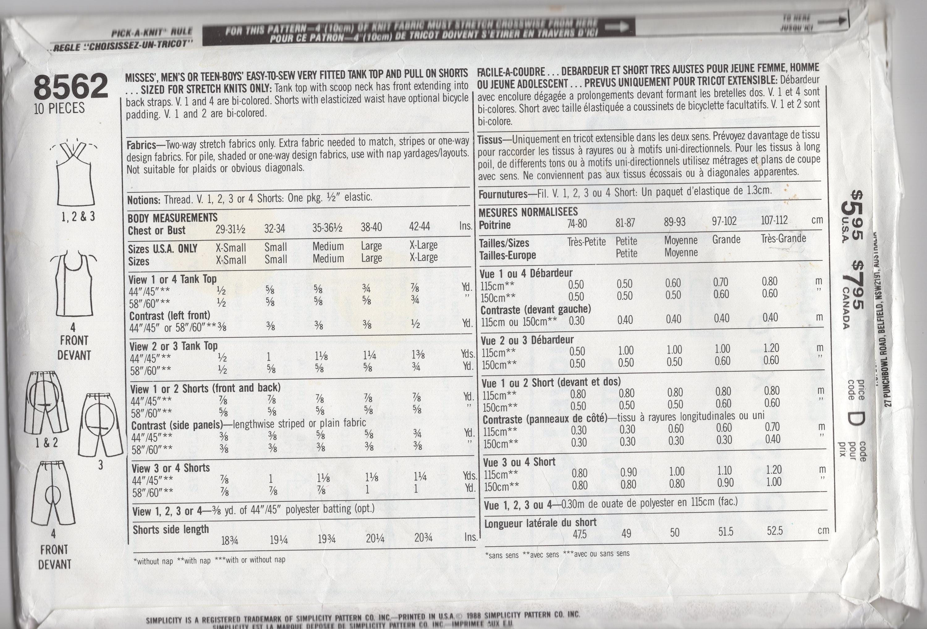 Vintage Uncut 80's Sewing Pattern: Sherry Holt Surf Club Simplicity ...