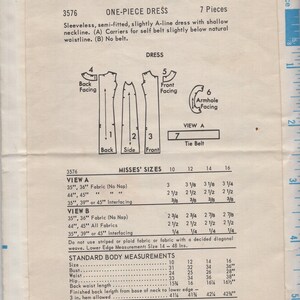 Vintage 1960's Mod Sewing Pattern: Butterick 3576 A-line Dress, Size 14 ...