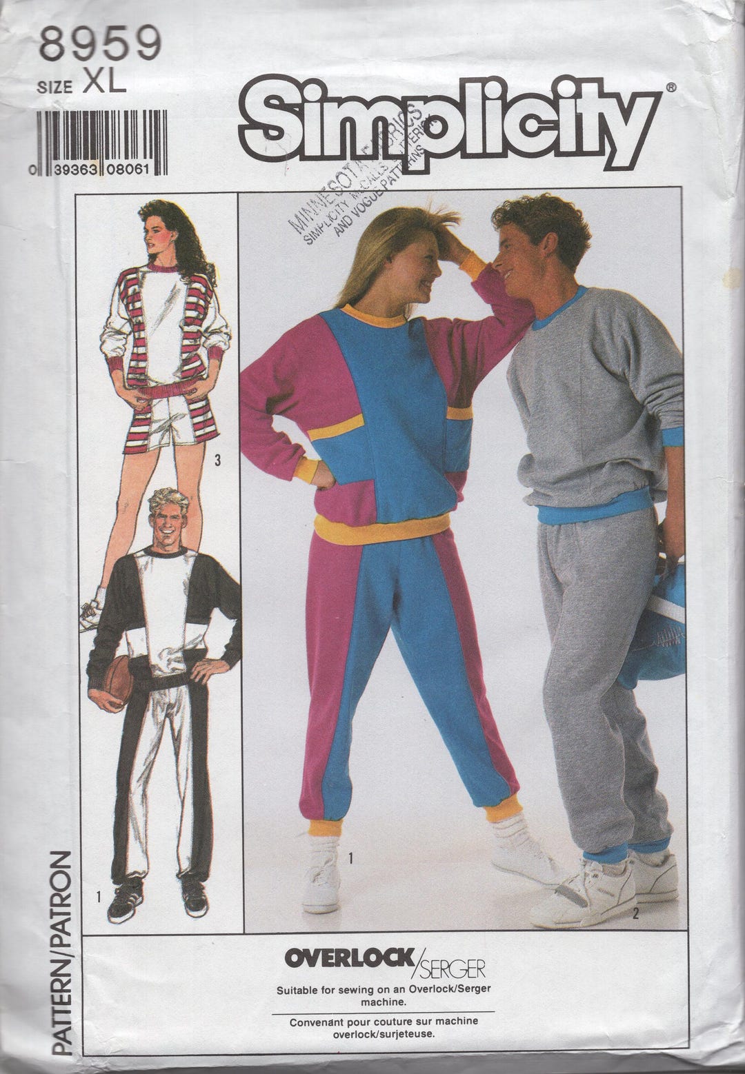 Vintage Uncut 1980's SUPER RETRO Sweat Suit Sewing Pattern: Simplicity ...