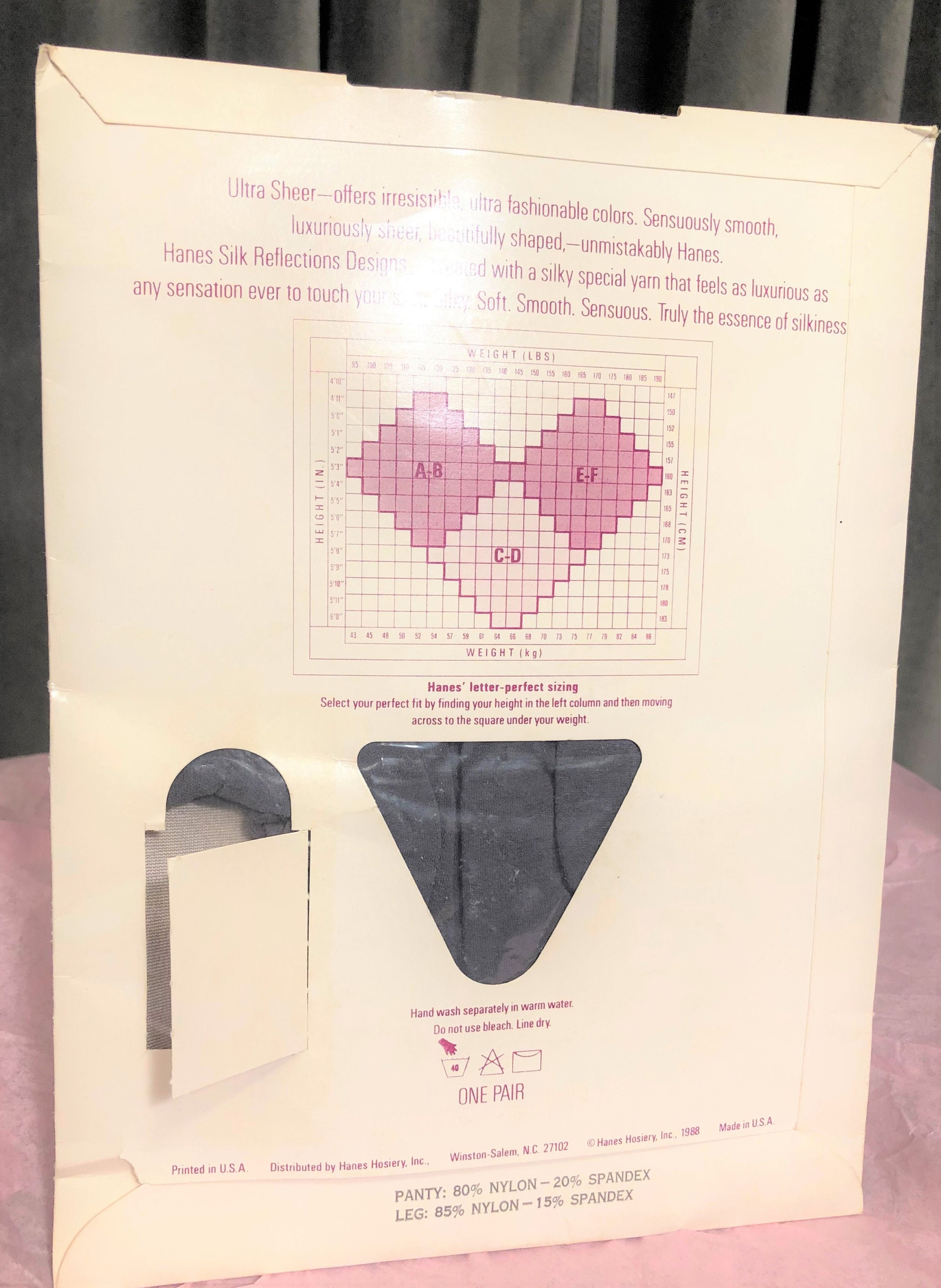 NEW Vintage 80's Hanes Silk Reflections Dark Gray/black Polka Dot ...