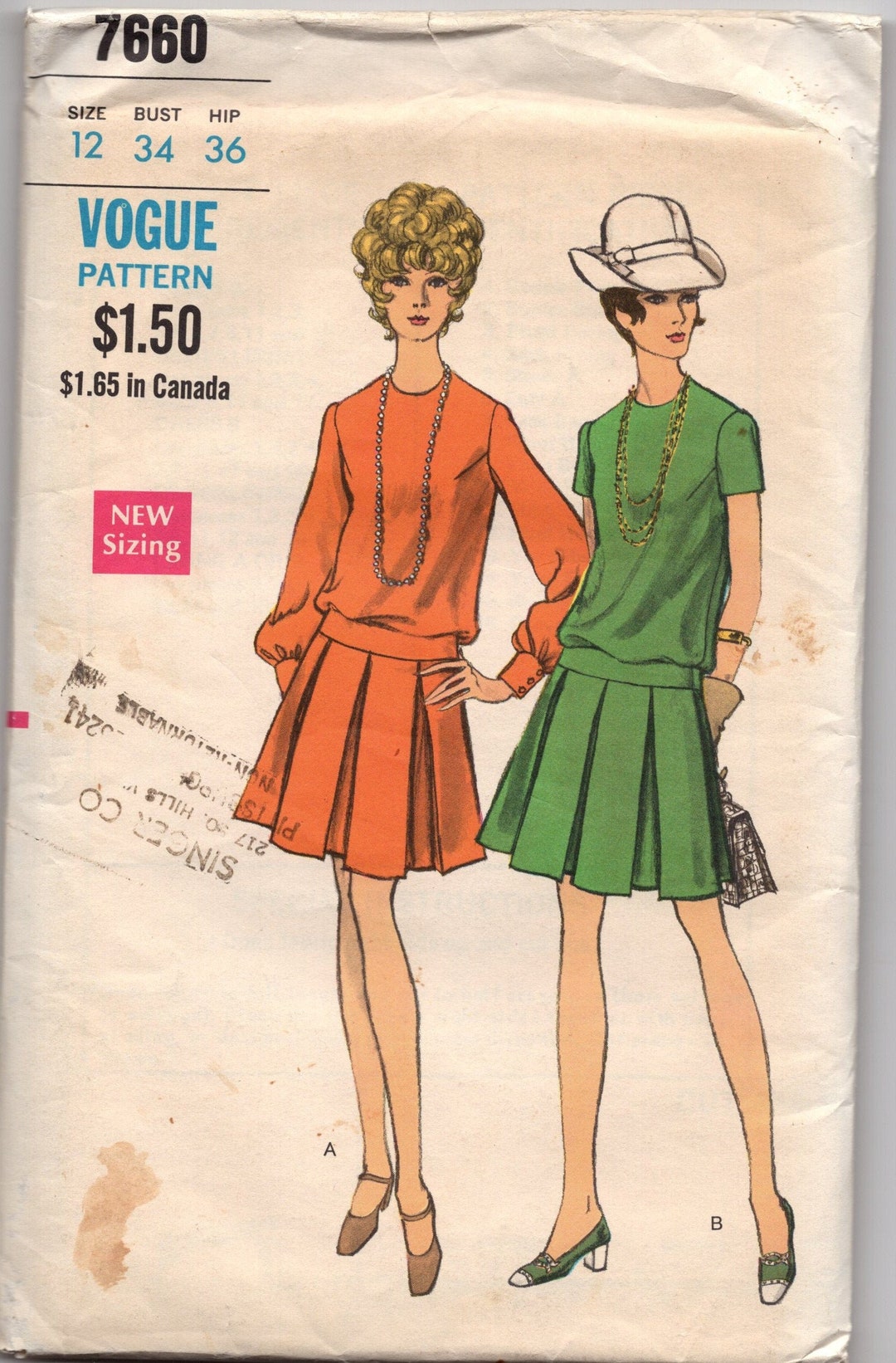 Vintage 60s-does-20s Vogue Sewing Pattern 7660 UNCUT: Drop Waist ...