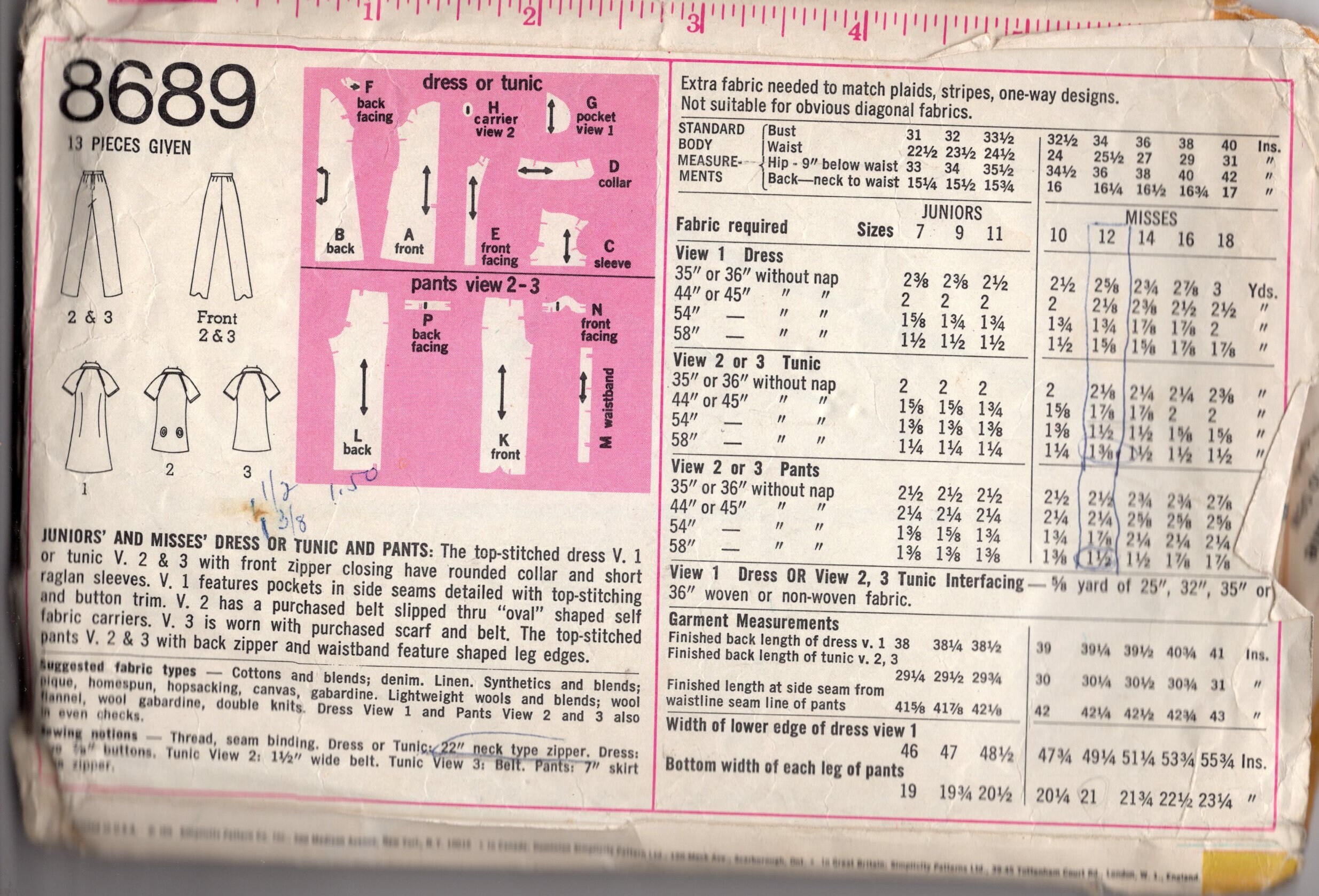 Vintage 70's Sewing Pattern: Simplicity 8689 Tunic Top - Etsy