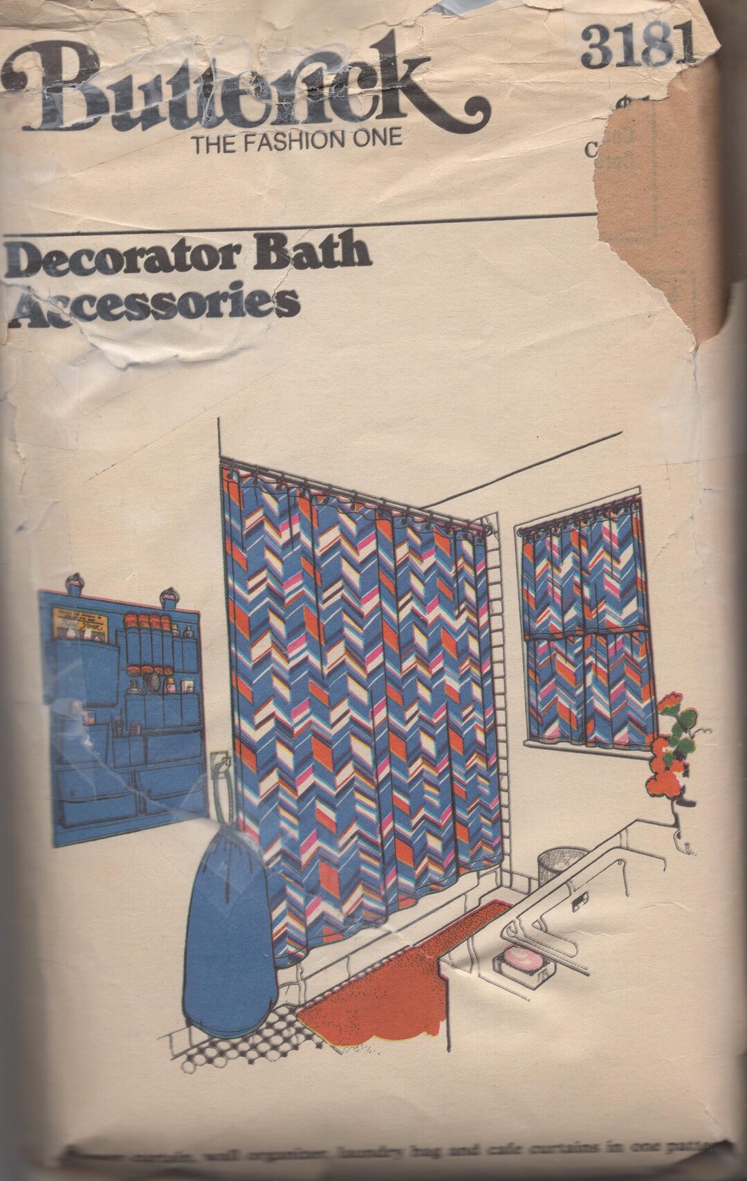 Vintage 70's UNCUT Sewing Pattern: Bathroom Curtains and Accessories ...