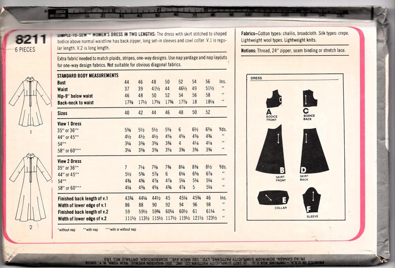 Vintage UNCUT 1970's Cowl Collar Midi and Maxi Dress Sewing Pattern ...