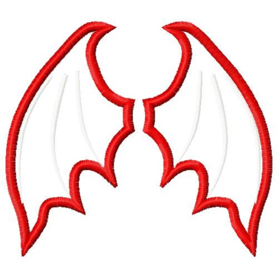 Devil wings embroidery design evil wings embroidery design | Etsy
