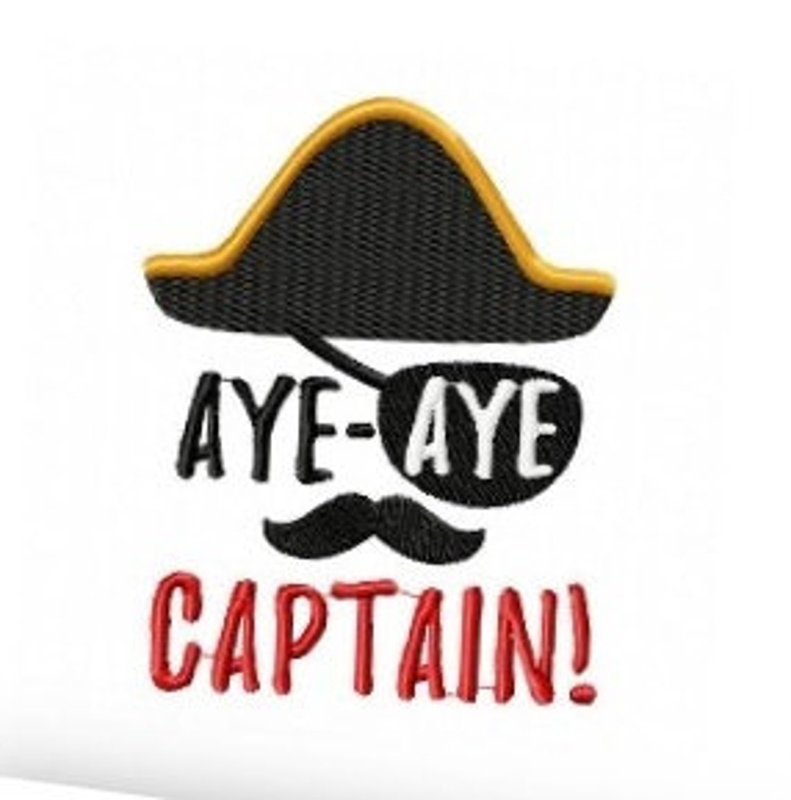 Aye Aye Captain pirate series machine embroidery design | Etsy