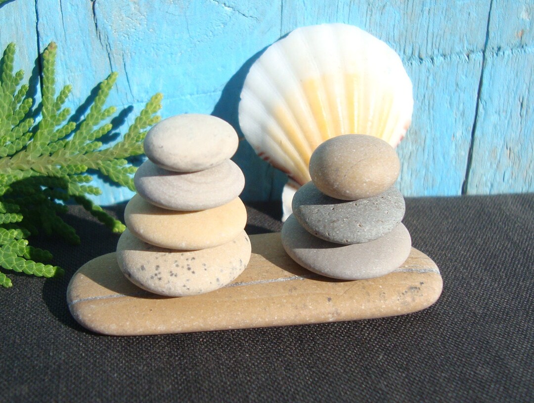 Zen Stones, 8 - Stacking Stones - Mini Stacks - Cairn Stones - Sea ...