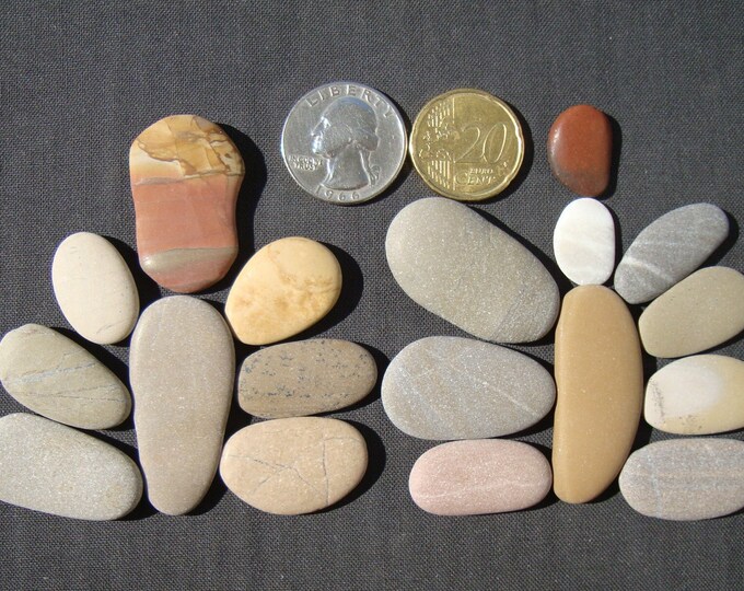 Pebble Art Supplies Elongated Sea Pebbles Flat Colorful Beach Stones ...