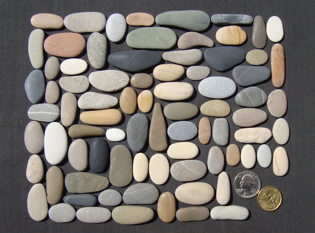Oblong Sea Pebbles Large Lot Unique Batch Pebble Art - Etsy