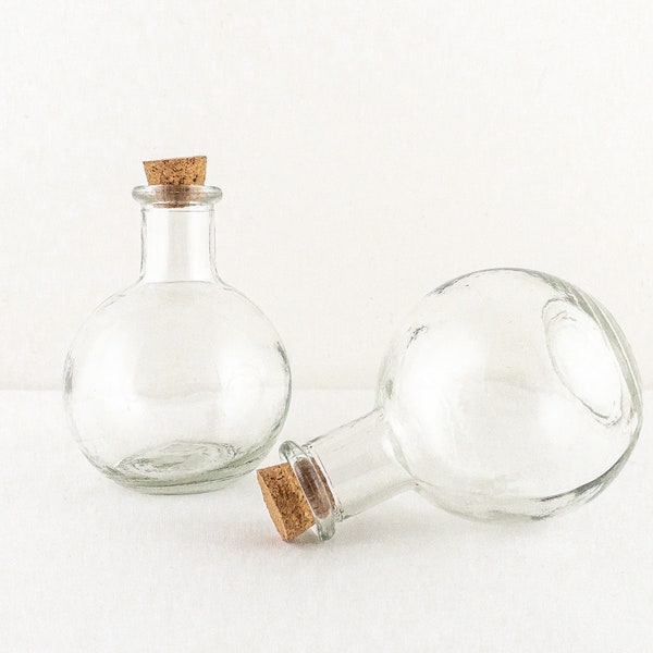 Round Glass Bottles - Etsy