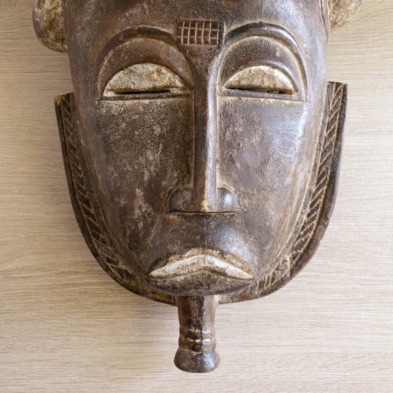 Large African Ivory Coast Wall Mask 18 Inch Baule Tribal - Etsy