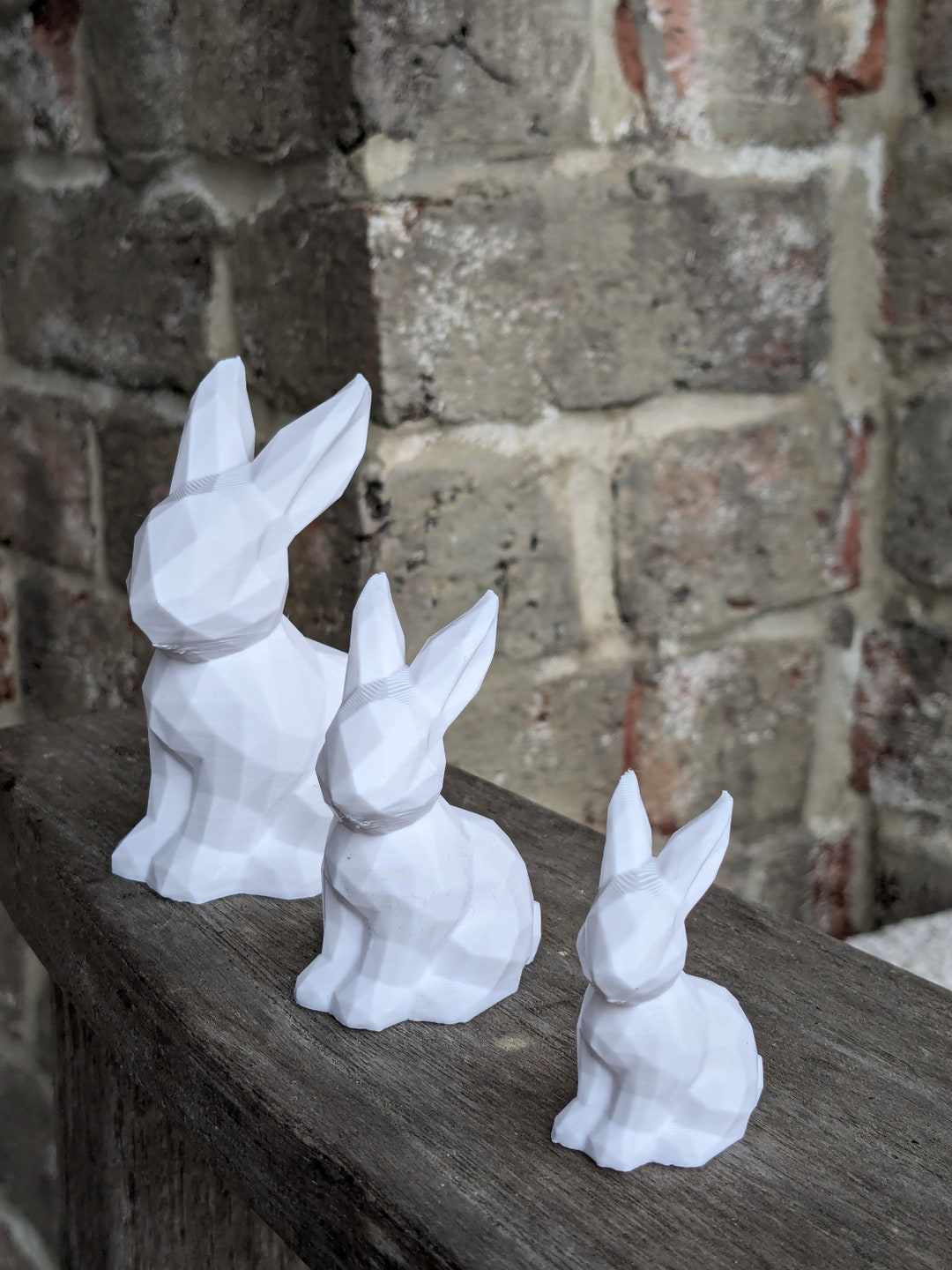 Bunny Rabbit 3D Printed Low Polygon Statue / Ornament / Gift ...