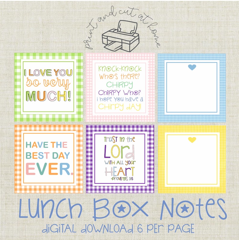 Lunch Box Notes- Digital Download - Etsy
