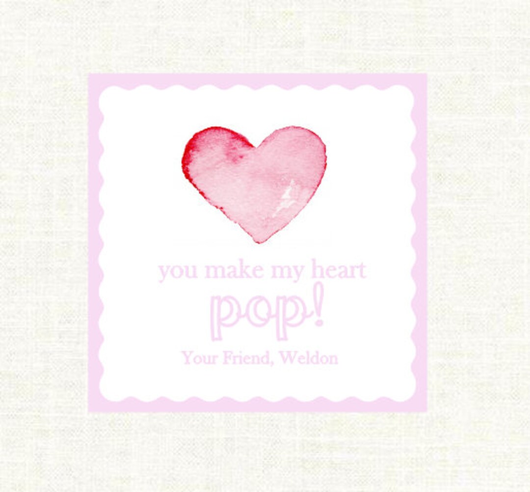 Pink "you Make My Heart Pop" Valentine. Pop It, Blow Pop, Popcorn, Pop ...