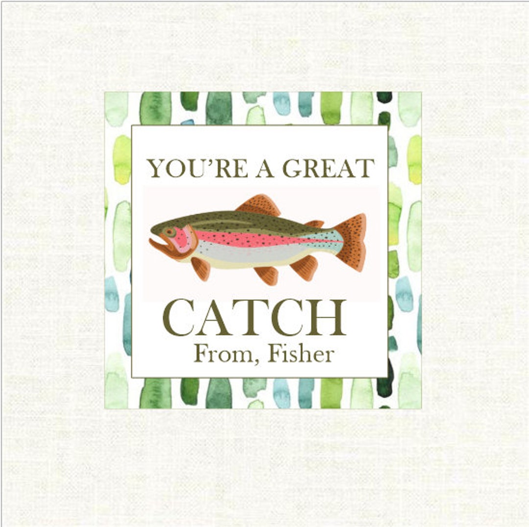 You're a Great Catch, Fishing Valentine, Fish Valentine - Etsy