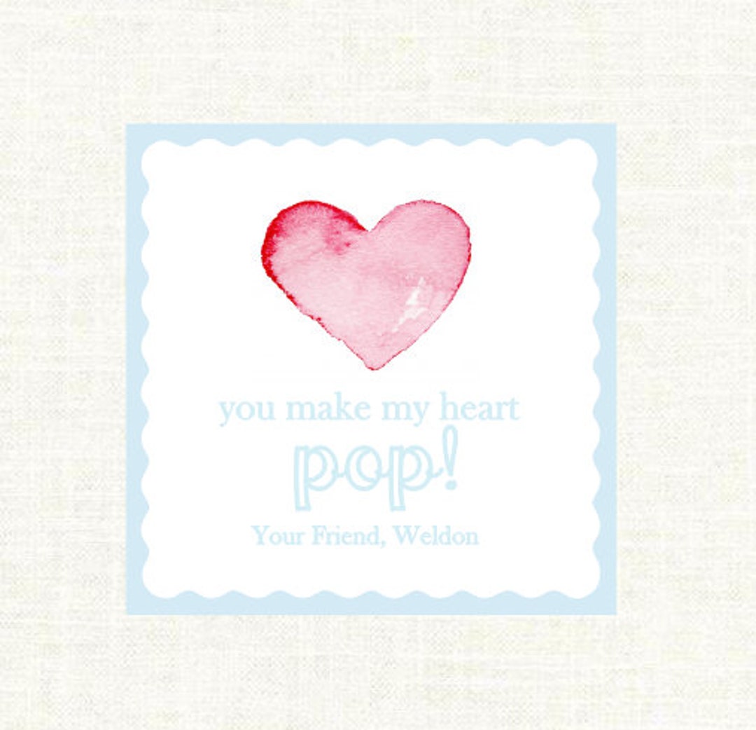 Blue You Make My Heart Pop Valentine. Pop It, Blow Pop, Popcorn, Pop ...