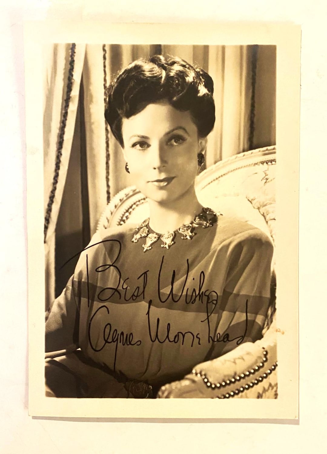 Actress Agnes Moorehead Signed Autographed B&W Postcard, 1940's - Etsy
