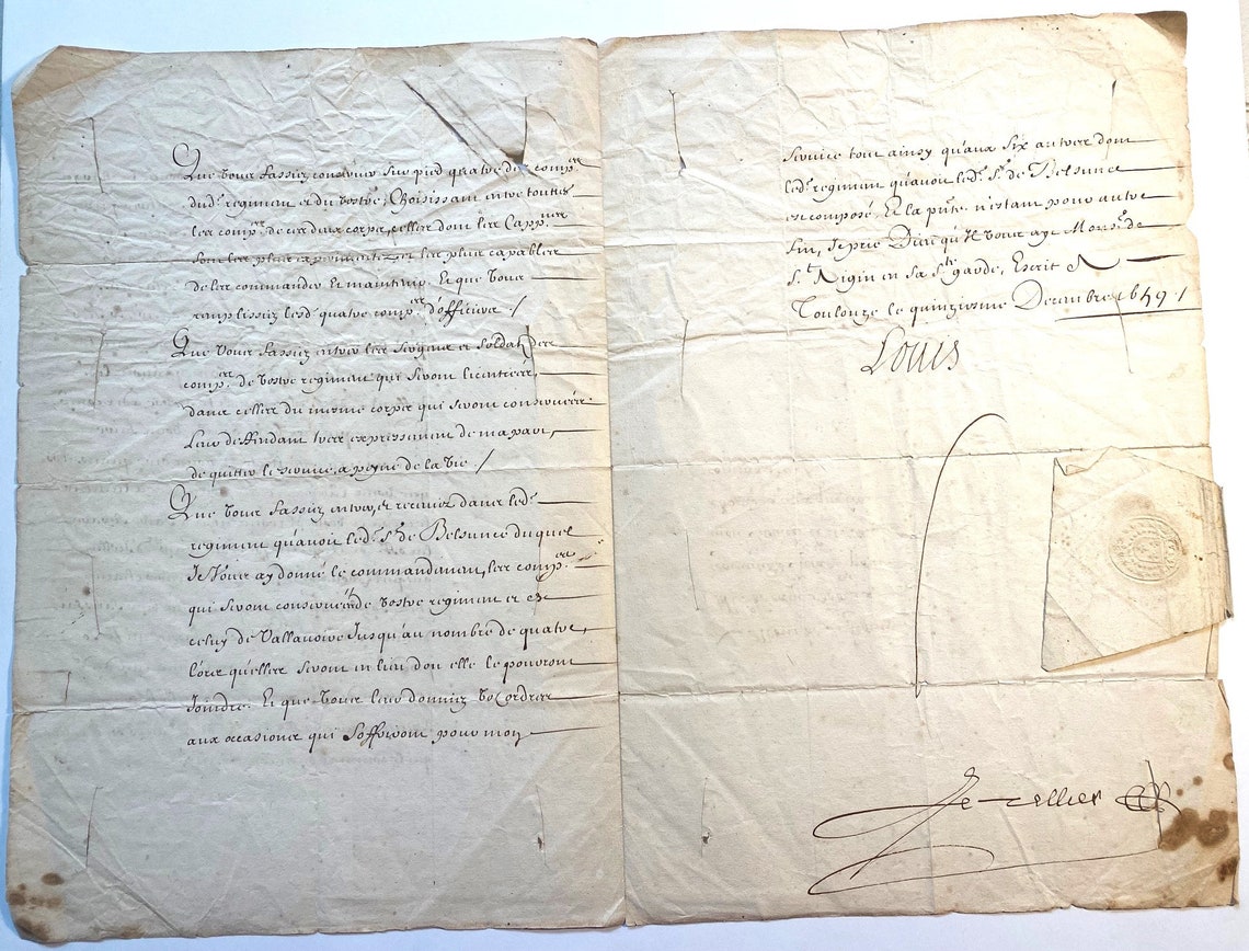 Genuine 18th Century French Manuscript, Signed Louis XV, Stamped - Etsy