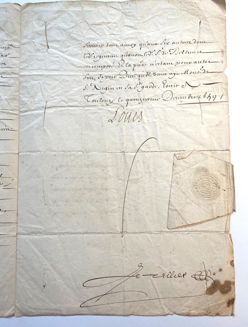 Genuine 18th Century French Manuscript, Signed Louis XV, Stamped - Etsy