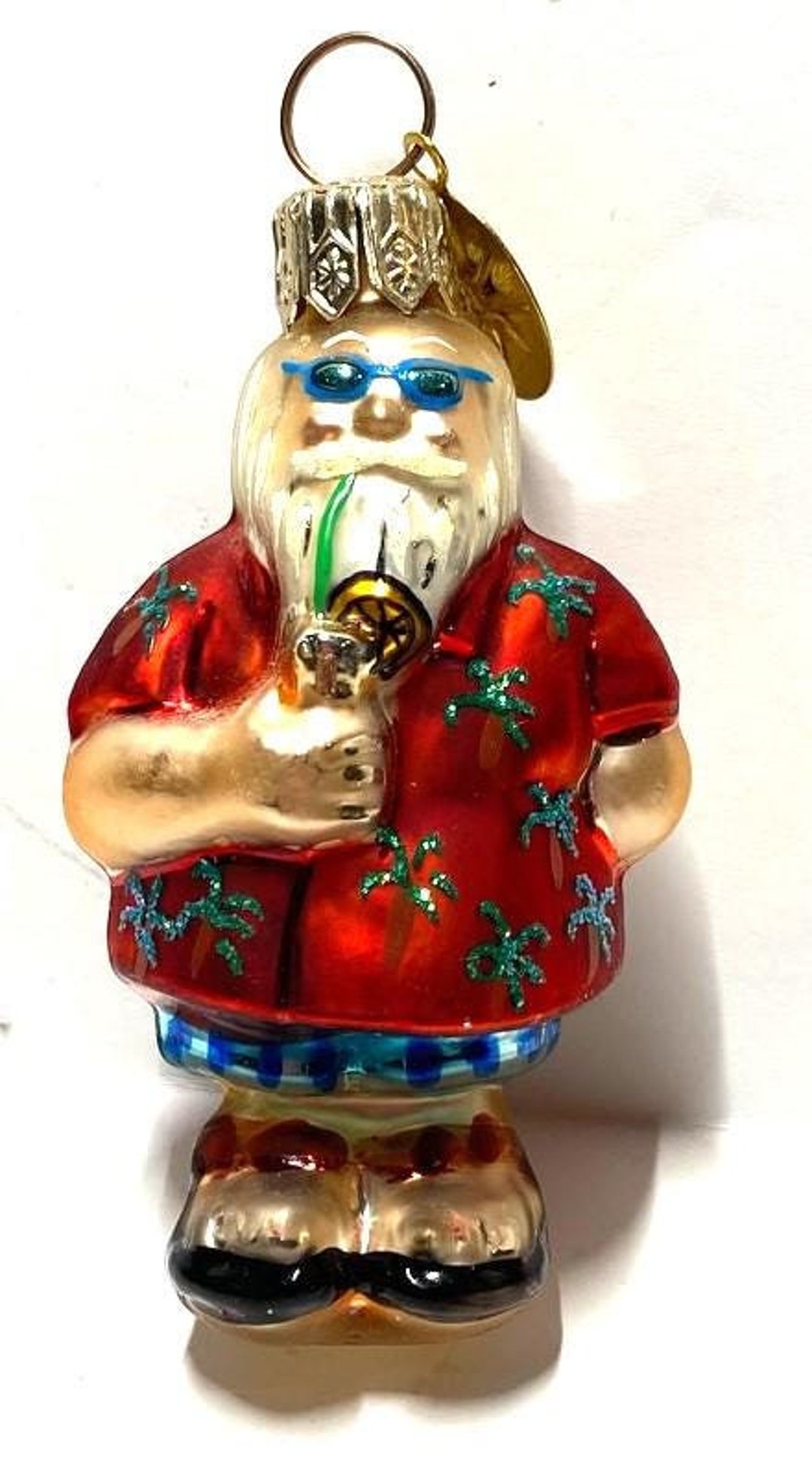 Vintage Christopher Radko, beach Comber Santa Ornament, Poland, 1999, 2 ...