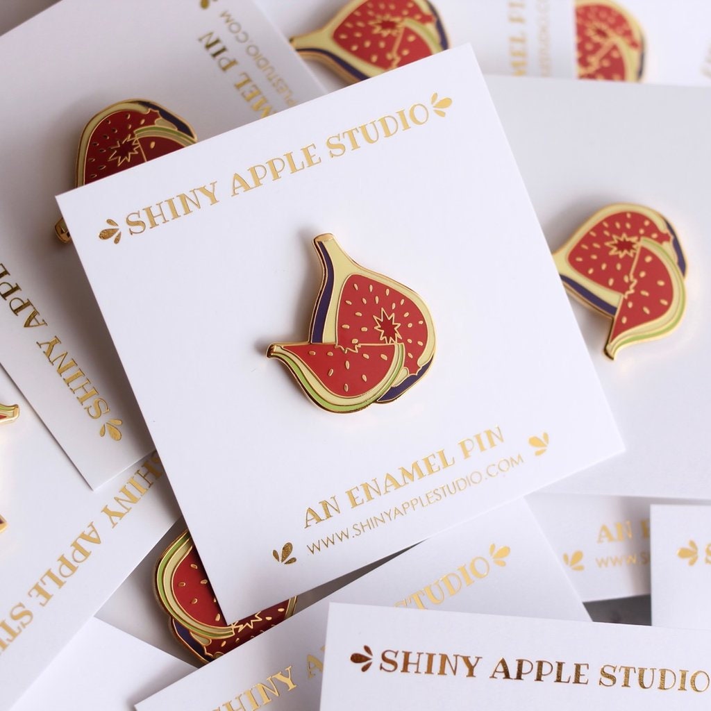 Fig Enamel Pin - Fruit Produce Lapel Pin // Hard Enamel Pin, Cloisonné ...